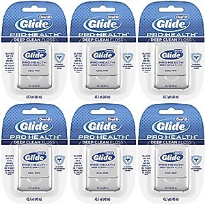 Oral-B Glide Pro-Health Dental Floss, Deep Clean, Cool Mint Flavor, 40 m (Pack of 6)