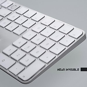 Keyboard Cover Skin Compatible with 2024 Magic Keyboard and Numeric Keypad A3119 MXK73LL/A, Ultra-Thin Apple Magic Keyboard TPU Protector - Transparent