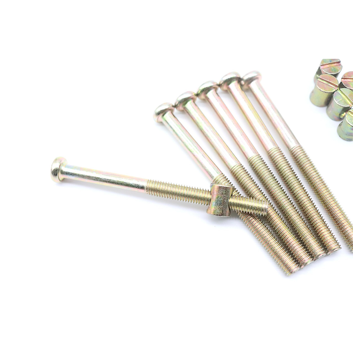 M8 x 90mm Bed Bolt Crib Screws, Futon Screws, binifiMux 8 Set Zinc Plated Hex Drive Socket Cap Furniture Barrel Screws Bolt Nuts