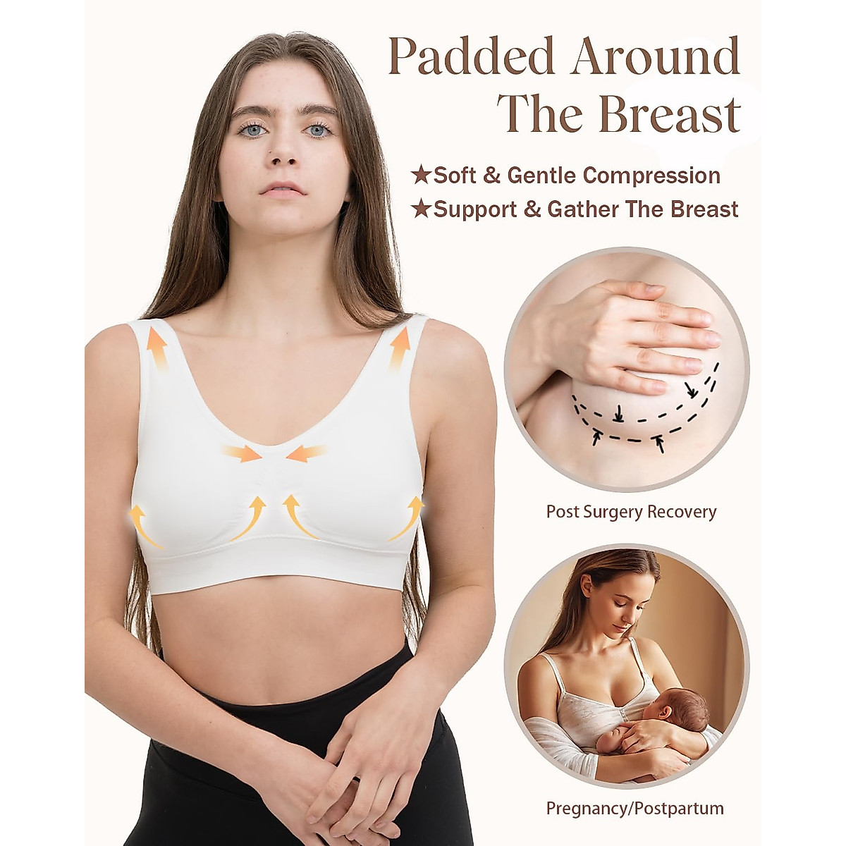 Coobie Seamless Comfort Bra,White,X-Large