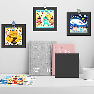 Frametory, 8x8 Black Uncut Picture Mat Boards, Backing Boards for Frames, Photos, Crafts - Pack of 12