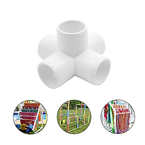 MAXSELL 12 pack 5 Way 3/4 inch PVC Fitting Corner Cross Elbow 45 90 Degree for Greenhouse Shed Pipe, Tent Connection, Furniture Build Grade SCH40, White