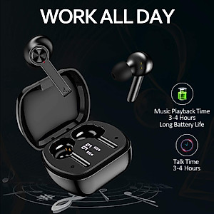SIXGO Bluetooth Headphones in Ear Wireless Headphones Bluetooth 5.0 Earphones Sport True Wireless Earbuds Hi-Fi Stereo Sound Touch Control Super Lightweight Microphone for Smartphone
