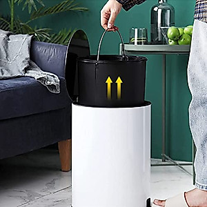 HALAHAI Trash Can Trash Bin Step Trash Can Wastebasket Garbage Container Bin Removable Liner Bucket Step Trash Bin Living Room Garbage Bin (Color : White, Size : 26.5 * 35cm)