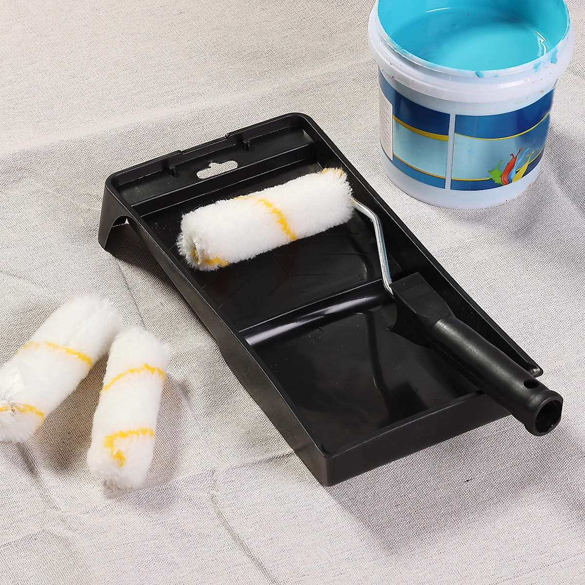 Bates- Paint Tray Set, 10 pcs, 4-Inch Paint Roller Kit, Small Paint Roller Paint Brush, Paint Roller Set, Paint Rollers 4 Inch, Paint Roller Tray, Paint Roller Brush, Small Roller Paint Brush