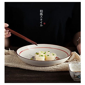 LAKistagu White Pasta Serving Bowls 24 Ounce,White Ceramic Cute Japanese Salad Dinner Bowl Plates.8 Inch Porcelain Pasta Shallow Bowl Deep Plate.(Round Cat)