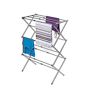 BLACK + DECKER Laundry Organization Expandable/Collapsible Clothes Drying Rack. Essential for Camping/Trailers or Anywhere You Air Dry Laundry. Oversized for Multiple Garments, Grey