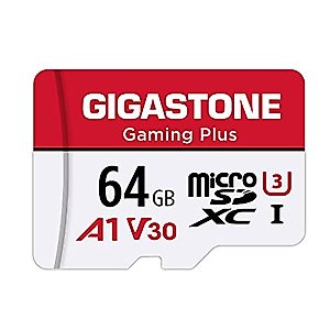 Gigastone 64GB Micro SD Card, Gaming Plus, Nintendo-Switch Compatible, High Speed 90MB/s, 4K UHD Video Recording, Micro SDXC UHS-I A1 V30 U1 Class 10
