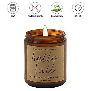 Fall Decorations for Home - Fall Candles, Fall Gifts for Women, Natural Soy Wax Autumn Morning Scented Candles