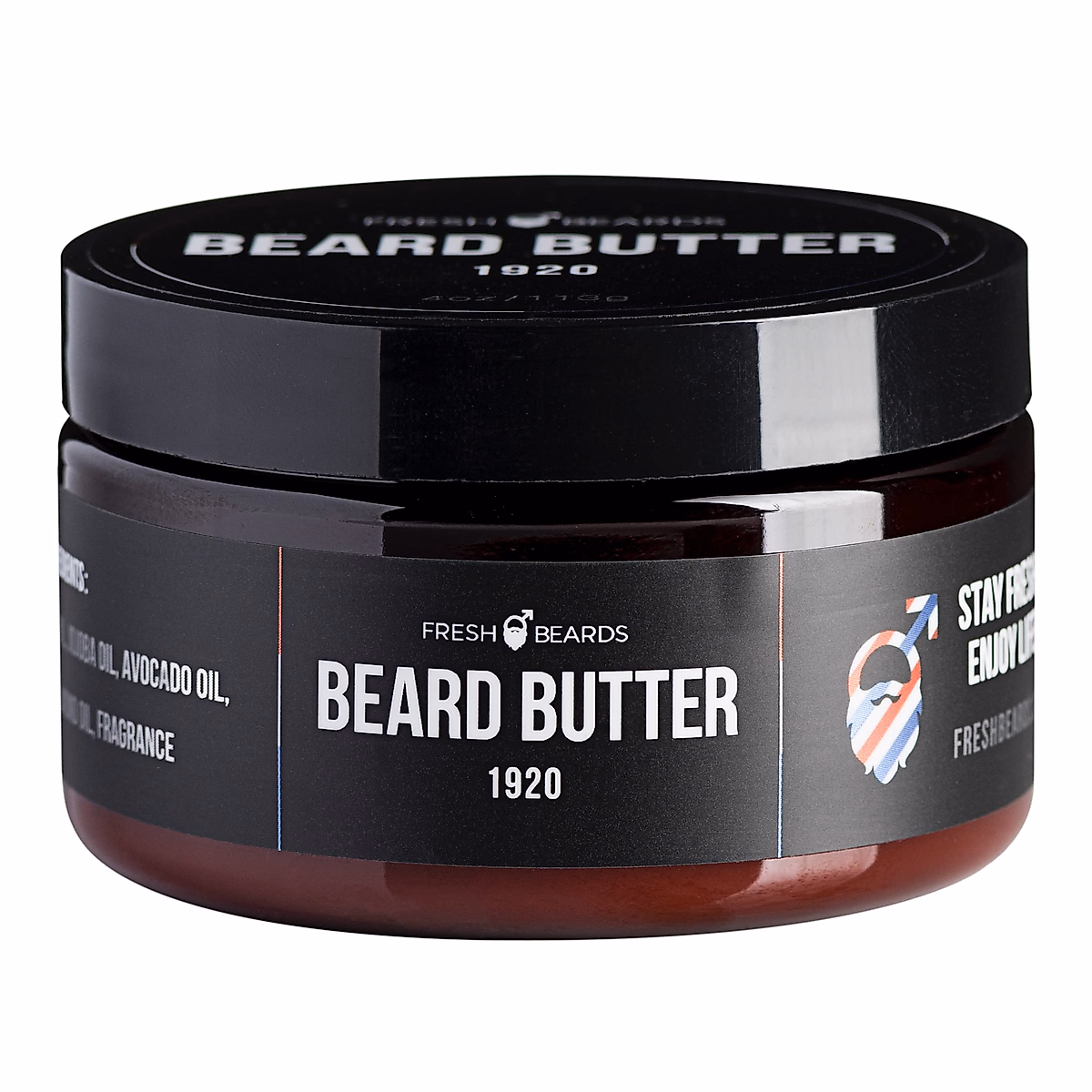 Fresh Beards Voodoo Beard Butter - Citrus, Eucalyptus, and Jasmine Fragrance - Scented Mens Beard and Mustache Conditioner - Soothing Anti-Itch Moisturizer & Softener for Healthy Beard Growth