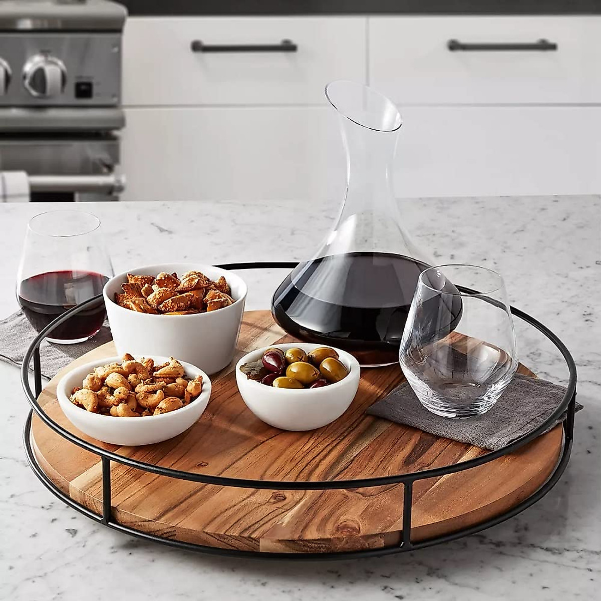 Member's Mark Acacia Wood Modern Farmhouse Lazy Susan