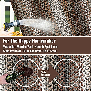 Midnight Moon Kitchen Rug Set [2PCS] 20x30" and 22x72" Grey-Black-Brown Colors. Washable Stain Resistant. Anti-Fatigue, Water Absorbing, Ergonomic Comfort Standing Mat. Use by Sink, Stove or Island