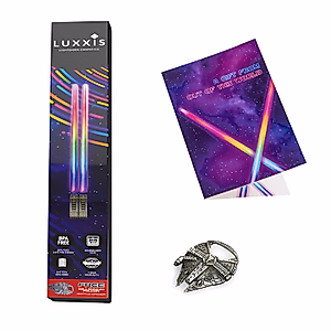 Luxxis Lightsaber Star Wars Chopsticks Light Up LED glowing Multicolor Chopsticks for Fun Theme Party and Gift Set [1 pair - Multicolor] with Bottle Opener and Gift Ready Post Card