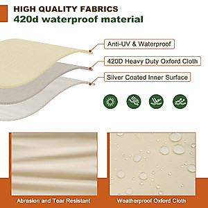 Outdoor Swing Cover Waterproof Durable Patio 3 Triple Seater Hammock Swing Glider Cover 87x49x67 inches All Weather Protection Outdoor Garden Furniture Covers (Beige)