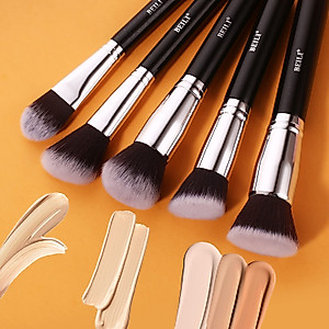 BEILI Makeup Brushes 30Pcs Professional Makeup Brush Set Premium Synthetic Kabuki Foundation Blending Brush Face Powder Blush Concealers Eye Shadows Make Up Brush Set (Black)