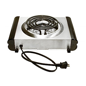 120V Portable Electric Single Burner Camper Camping Stove Cooker 120V 1000W Satin Finish