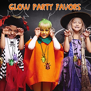 82 Pcs Glow Critters For Halloween Party Favor, Include Glow Bugs and Mini Glow Sticks, Glow in the Dark Party Toys Set for Kids, Trick or Treating Goodie Supplies, School Classroom Game Prizes