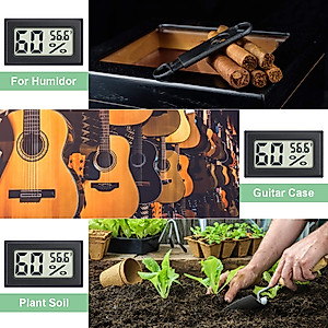 4-Pack Mini Digital Thermometer Hygrometer Indoor Humidity Monitor Temperature Humidity Gauge Meter with Fahrenheit (℉) for Humidors, Greenhouse, Garden, Cellar, Closet, Fridge Etc by DWEPTU