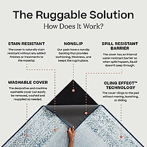 RUGGABLE Floral Medallion Washable Rug - Perfect Floral Area Rug for Living Room Bedroom Kitchen - Pet & Child Friendly - Stain & Water Resistant - Multicolor 2'x3' (Standard Pad)