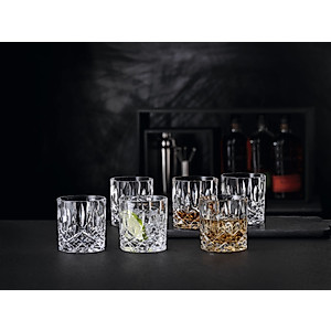 Nachtmann Brand Noblesse Collection, Single Old-Fashioned Glasses, Set of 4, Durable Crystal SOF Glass, Diamond Design, 245 ml/ 8.66-Ounce, Dishwasher Safe
