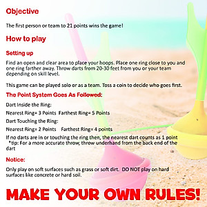 Island Genius Glow in The Dark Lawn Darts Outdoor Yard Game for Kids Teens Adults and Family | Fun Backyard Beach or Tailgate Toss Games for Outside Day or Night