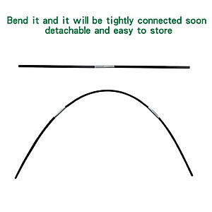 Greenhouse Hoops Grow Tunnel 30 Pcs 16 Inch Up to 6 Sets of 7ft Long Plastic-Coated Rust-Proof Fiberglass Garden Hoops for Raised Beds with 25 Pcs Metal Connect Pipes and 20 Clamps