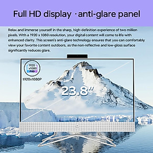 HP 24-df1023w 23.8" FHD All in One Intel Core i3-1115G4 3.0GHz 4GB RAM 256GB SSD WiFi Bluetooth Webcam Windows 11 Home (Renewed)