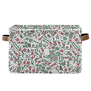 GuoChe Mahjong Storage Baskets Collapsible Storage Bin Toy Basket for Home Organizing Closet Shelves Pets 1 Pack