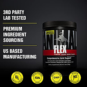 Animal Flex Powder – All-in-one Complete Joint Support Supplement – Contains Collagen, Turmeric Root, Curcumin, Glucosamine & Chondroitin – Helps Repair and Restore Joints – Cherry Flavor, 30 Scoops