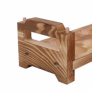 KingLin Wooden Egg Holder Countertop, Egg Storage Trays Stackable for 24 Fresh Eggs, Deviled Egg Organizer Rustic Kitchen Decoration, Egg Container Rack, set of 2 pieces