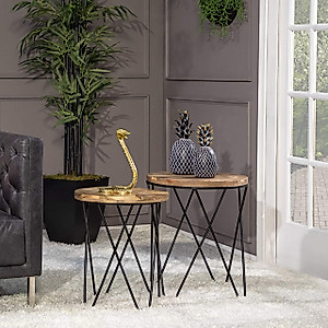 Sagebrook Home 10" Metal Snake Sculpture in Gold - Decorative Aluminum Statue for Creative Contemporary Home or Office Decor or Gift Idea