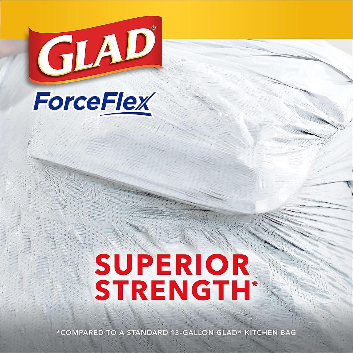 Glad Tall Kitchen Quick-Tie Trash Bags, OdorShield 13 Gallon White Trash Bag, Gain Moonlight Breeze with Febreze Freshness, 40 Count (Package May Vary)