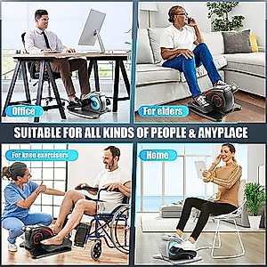 ANCHEER Under Desk Elliptical Machine, Leg Exercise Pro Machine Pedal Exerciser for Seniors as Seen on TV Portable Leg Exerciser While Sitting with Massage Pedal (Black)