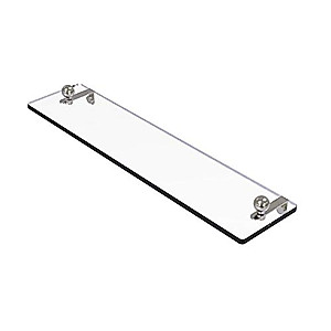 Allied Brass PR-1/22-SN Pr 1 Inch Vanity Beveled Edges Glass Shelf, 22 Inch, Satin Nickel