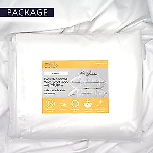 Waterproof Fabric by The Yard - 85" (White, 5 Yard) | Bedding Textile | White Fabric Tablecloth