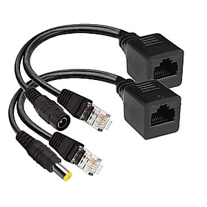Passive PoE Injector 6 Pairs PoE Splitter Kit Passive PoE Injector and PoE Splitter Kit with 5.5x2.1 mm DC Connector RJ45 Power Over Ethernet