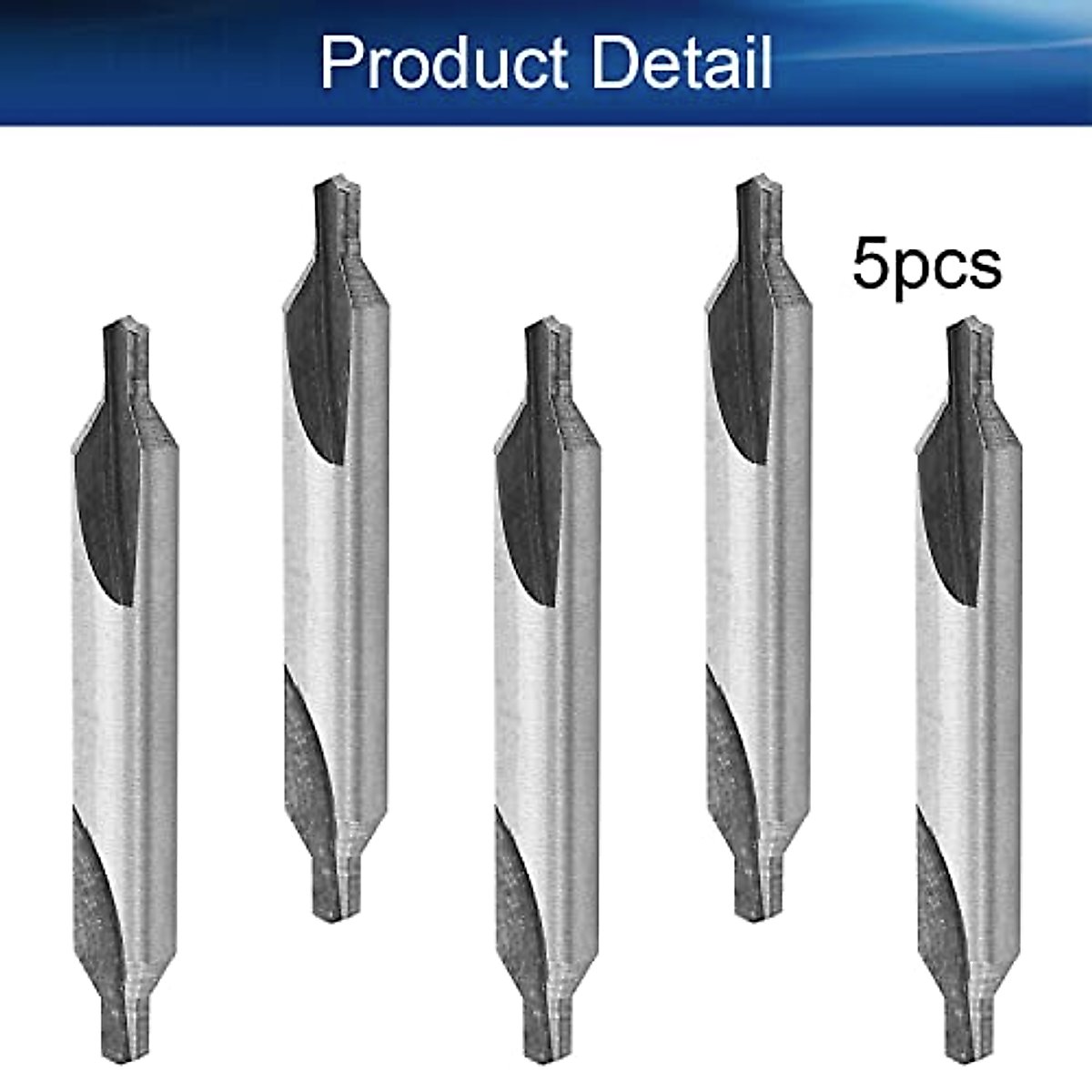 Bettomshin Center Drill Countersink Lathe Bit Mill Tool, Combined Drills Plain Type Imperial, 1/4-inch Combined Countersinks Drills Set Tool, HSS-6542 Countersinks, 5Pcs