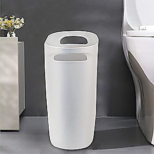 Feiupe 4 Gallon Small Trash Can Bathroom Wastebasket Garbage Can for Kitchen Office Bathroom Bedroom (White+Gray, 4 Gallon(2 Pack))