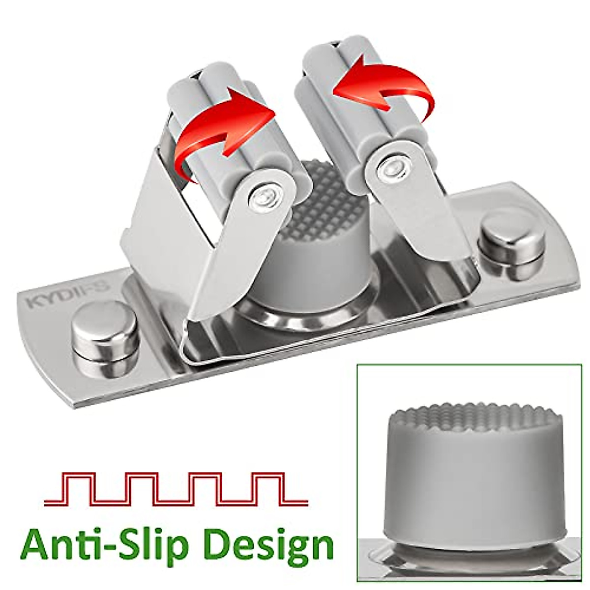 Broom and Mop Holder Wall Mount Heavy Duty Stainless Steel Broom Holder Wall Mounted Broom Organizer Home Garden Garage Storage Rack (4PCS-1Rack)