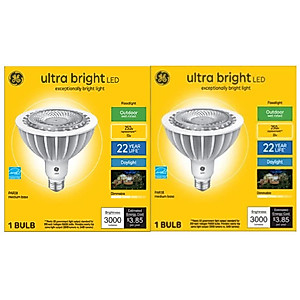 GE Lighting GE Ultra Bright LED Light Bulbs, Outdoor Floodlight Bulb, Wet Rated, Daylight (2 Pack) 93129227