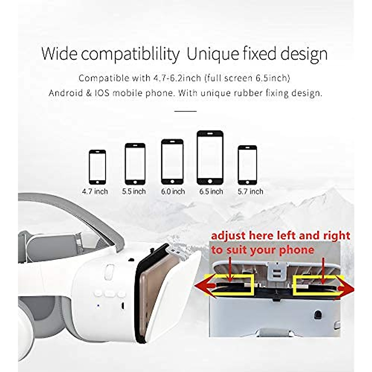 3D Virtual Reality VR Headset with Wireless Remote Control, VR Goggles/Glasses for IMAX Movies & Play Games, Compatible for Android iOS iPhone 12 11 Pro Max Mini X R S 8 7 Samsung 4.7-6.2" Cellphone