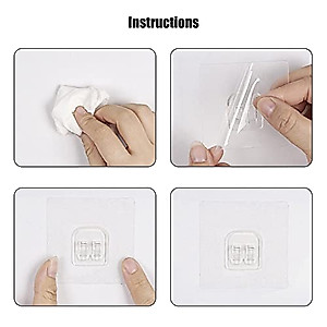 Adhesive Corner Shower Caddy Hook,Multipurpose Iron Shelf Holder;Bathroom Basket Support;Double Claw Wall Sticker,Kitchen Storage Rack Hanger,No Drilling/Strong Bearing Capacity/Transparent(8pcs+4pcs)