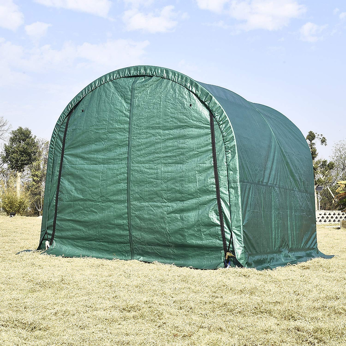 Walnest Large Heavy Duty Carport Car Canopy Portable Garage Boat Shelter Tent for Party, Wedding, Garden Storage Round Top Style 10 x 8 ft Green