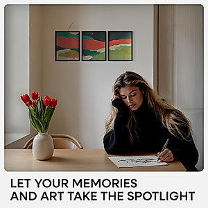 Homeforia 8x10 Black Picture Frame, High-End Metal 8 x 10 Frames for Wall or Tabletop, Black Photo Frame with Mat for 5x7, Tempered Glass, Wall Kit, Set of 1