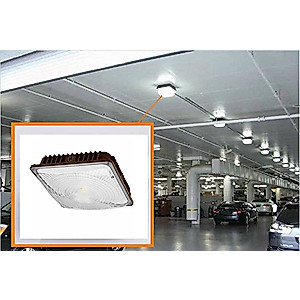CYLED 65W LED Canopy Light Industrial Waterproof Explosion-Proof Outdoor High Bay Balcony Car Park Lane Gas Station Ceiling Light Equivalent 250W HID/HPS 6500 Lm 5500K DLC Qualified Pack of 2