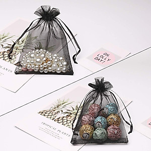 Akstore 100PCS 4x6 (10x15cm) Drawstring Organza Jewelry Favor Pouches Wedding Party Festival Gift Bags Candy Bags (Ivory)