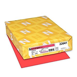 Neenah Astrobrights® Bright Color Paper, Letter Size Paper, 24 Lb, FSC Certified, Rocket Red, Ream Of 500 Sheets
