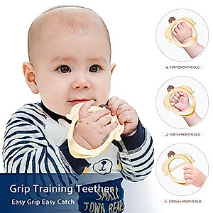Termichy Teething Toys for Babies 0-6 Months, Non-dropping Baby Teething Toys for Soothe Babies Gums, Baby teether with BPA-free & Hand-free for Newborn Infant