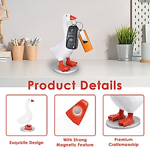 Losneg Magnetic Goose Key Holder, Funny Home Decor Cute Goose Statue Office Table Desk Decor Housewarming Gifts for Women and Men 1 Pack