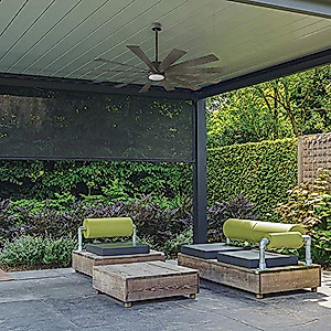 Modern Forms FR-W1815-80L-GH/WG Windflower 80 Inch 12 Blade Indoor/Outdoor Smart Fan with Six Speed DC Motor and LED Light in Graphite Finish Works with Nest, Ecobee, Google Home and iOS/Android App,